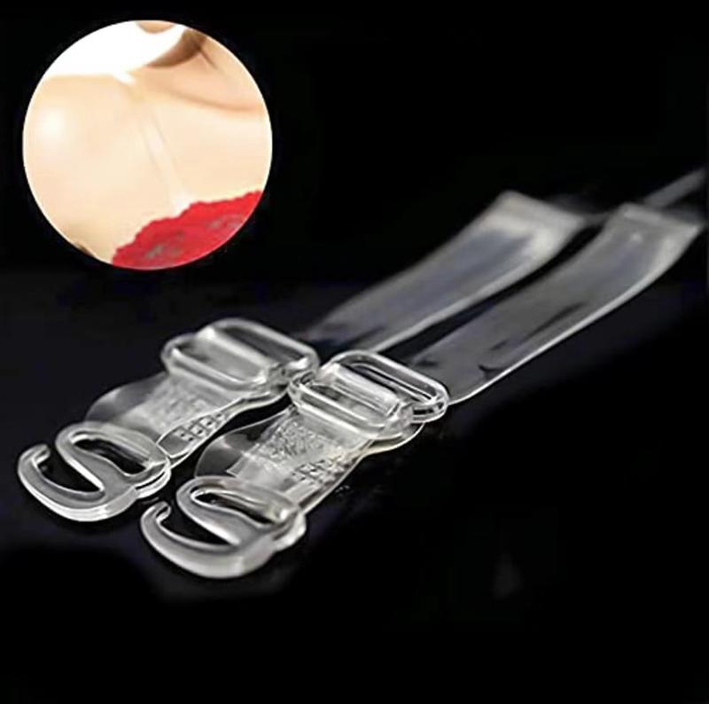 1 Pair Women's Adjustable Transparent Bra Strap Non-Slip Invisible ...