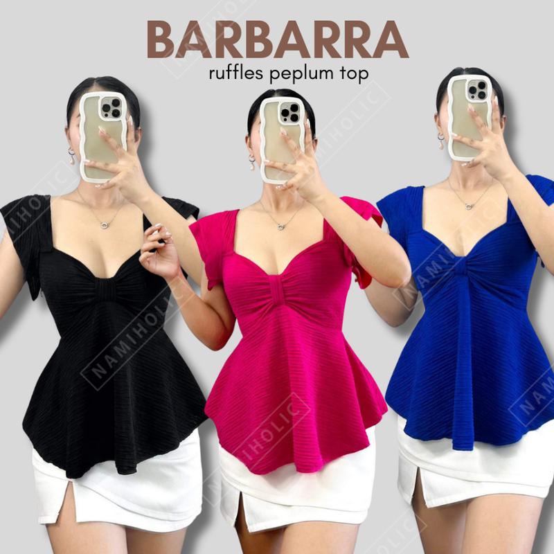 Namiholic Barbarra Ruffles Peplum Top I Bark Crepe Fabric I XS - TikTok Shop Philippines