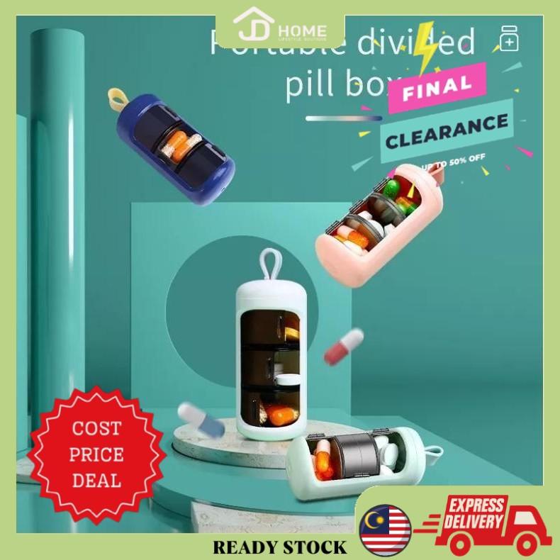 JD Home [Ready Stock] Medicine Box Portable 3-grid Pill Bo - TikTok ...