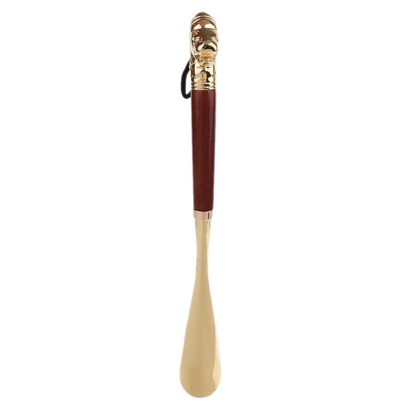 32CM LONG HANDLE METAL SHOEHORN LIFTER BROWN - TikTok Shop Singapore