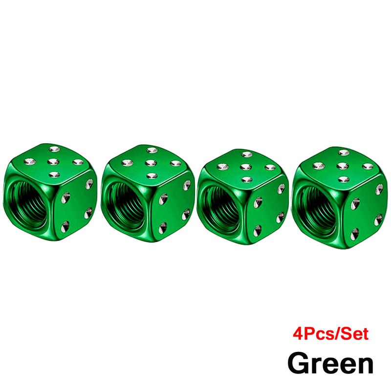 Aluminum Dice Tire Valve Caps Dustproof Car Truck Motocycle Bike Dice ...