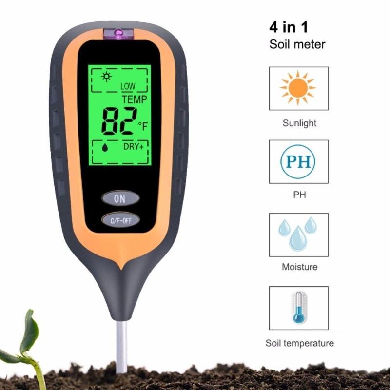 Meter Tanah Cahaya Kelembapan PH Tanah Tumbuhan, 4in1, Termometer ...