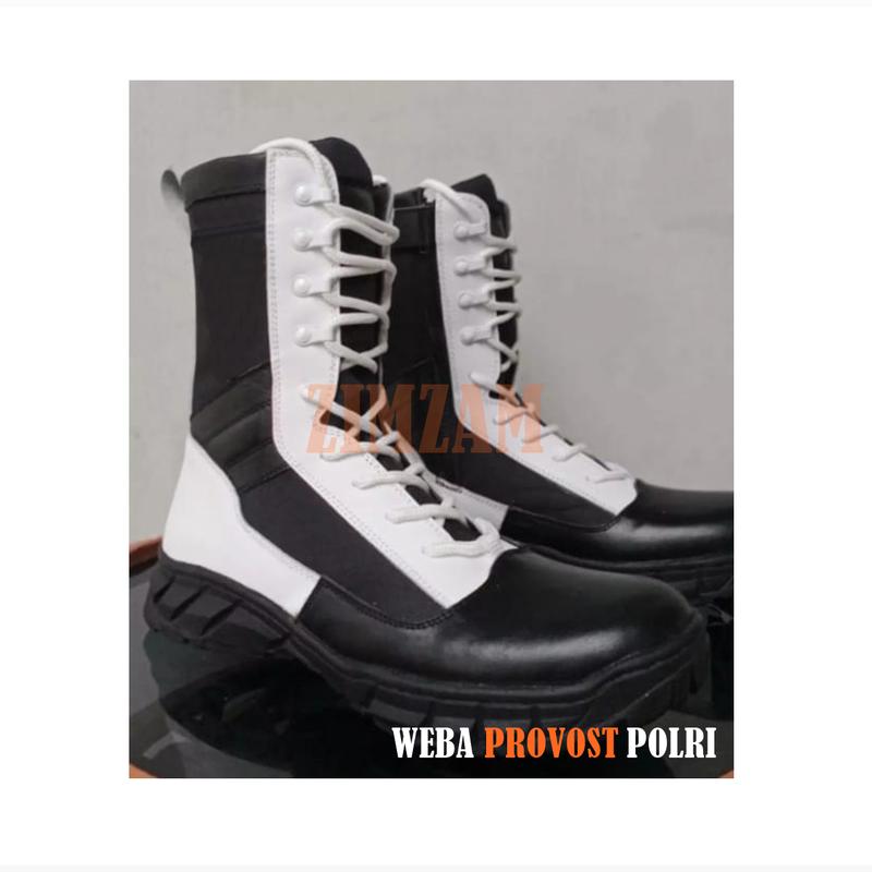 SEPATU SAFETY BOOTS ZIMZAM PDL WEBA PROVOST POLRI HITAM PUTI - Shop ...