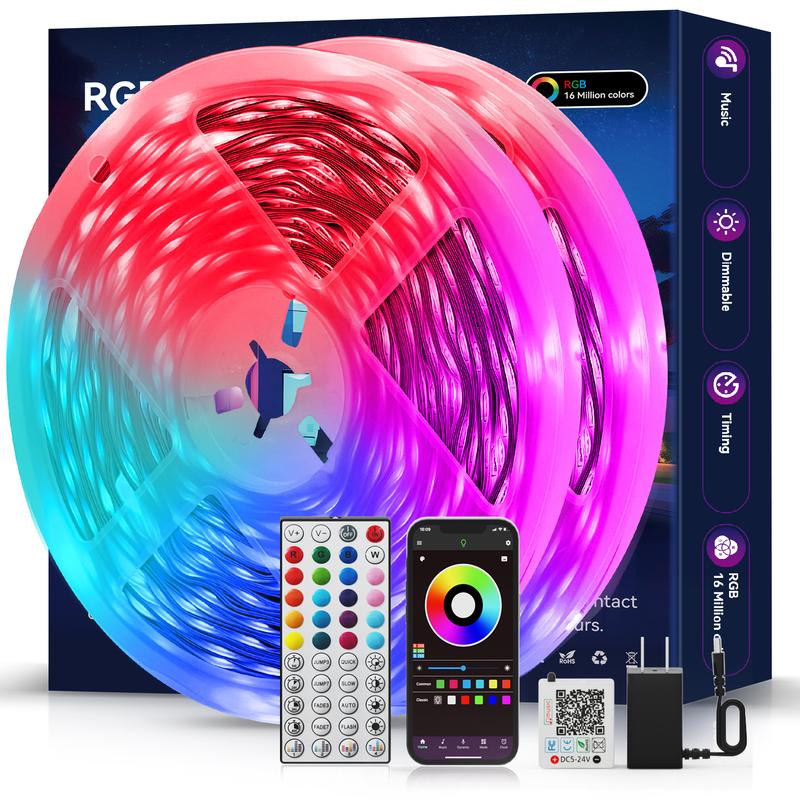 100ft 50ft Led Strip Lights Bluetooth Smart App Control Music - TikTok Shop