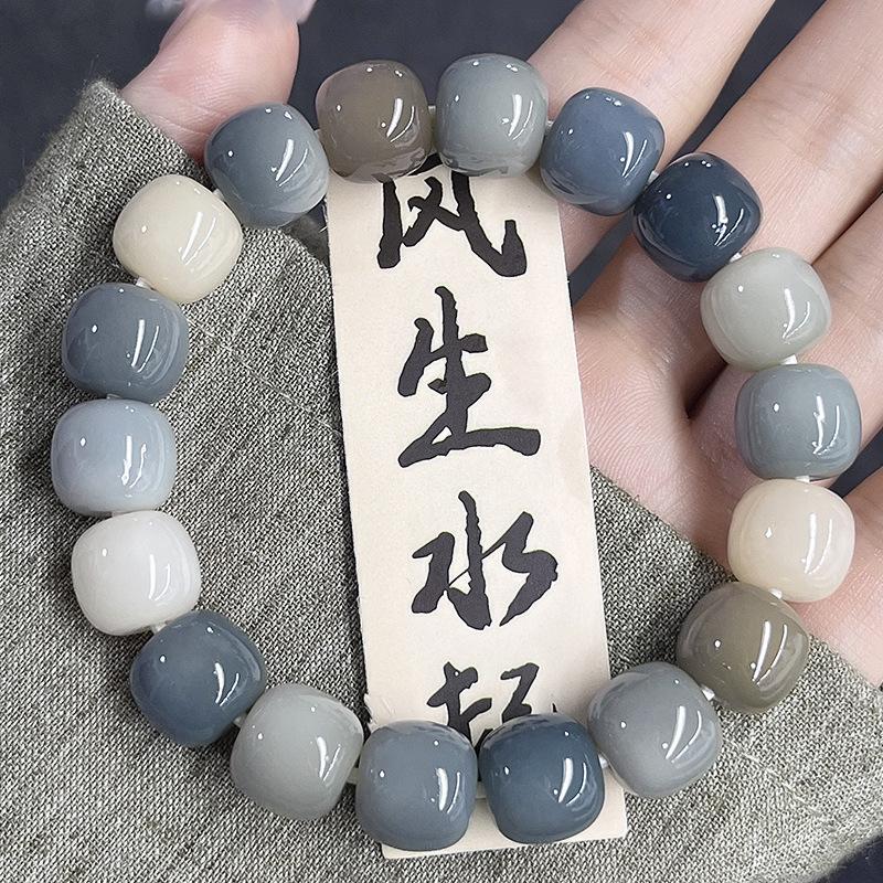 Natural Sea Salt Blue and White Jade Bodhi Root Bracelet for - TikTok ...