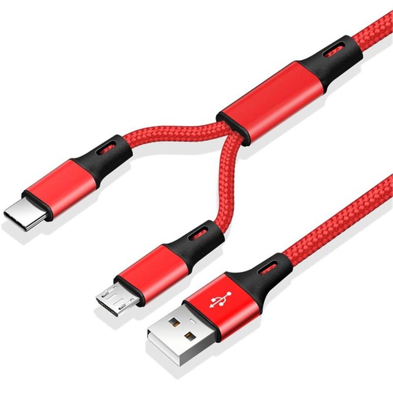Portable Nylon Braided Charging Wire Micro USB 2 in 1 Phone - TikTok ...