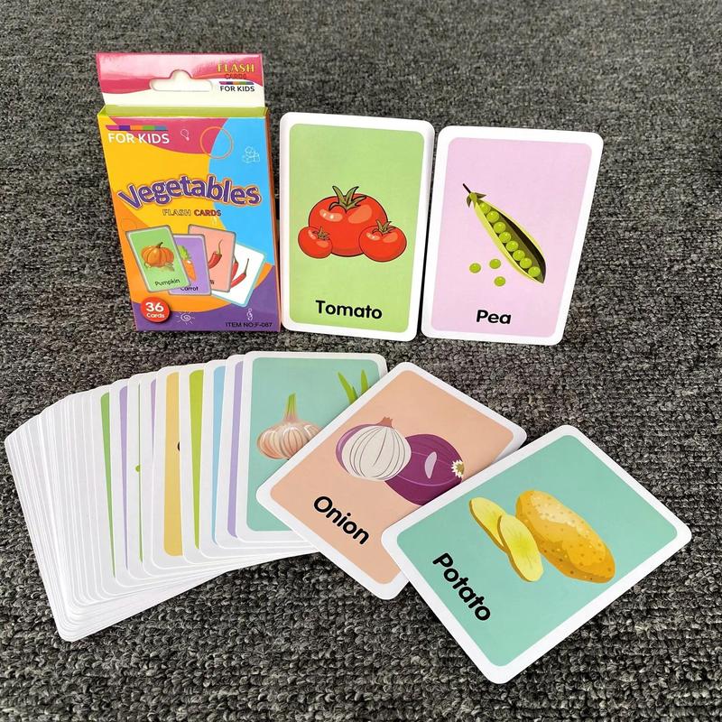 Early Learning Toddler Flash Cards Vegetables Fruits Body Shapes ...