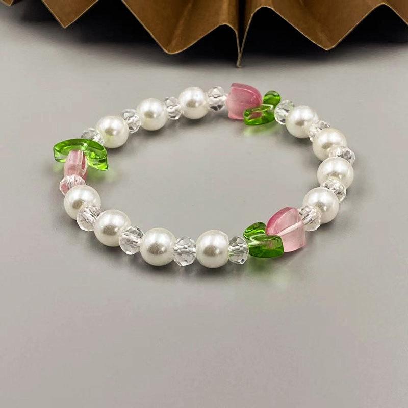 【SBY】New Chinese Style Glass Beaded Bracelet Elastic Rope Hand - TikTok ...