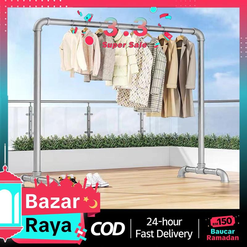 HaoHao-2M Double Layer Clothes Rack /Rak baju besi/stainless - TikTok ...