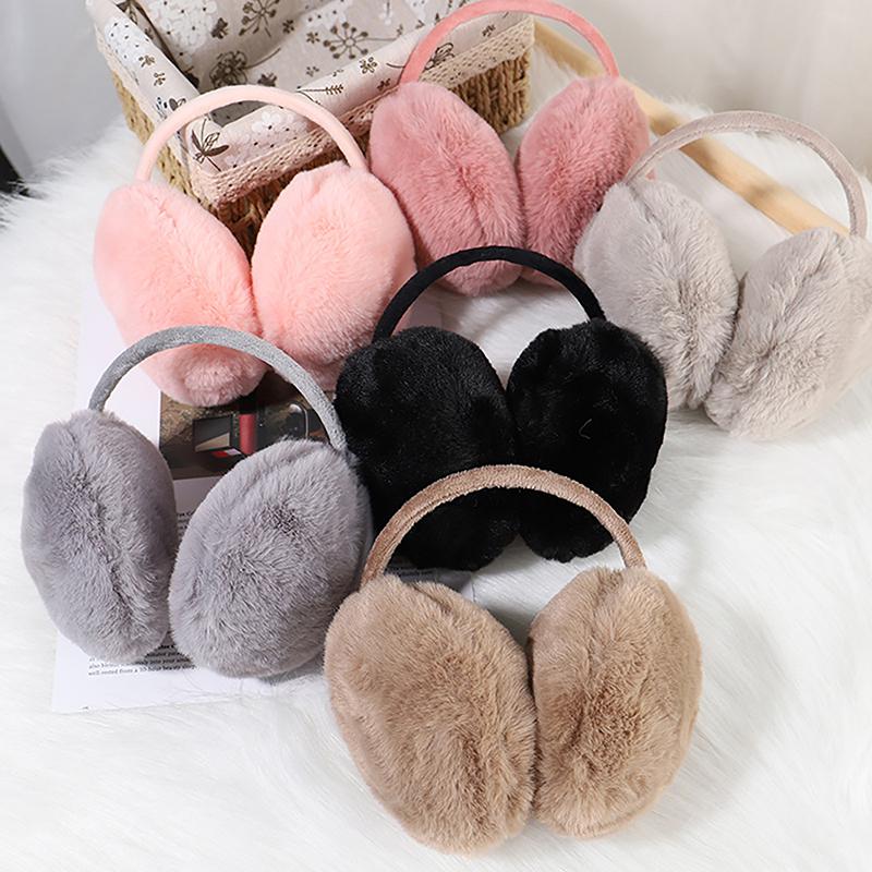 Portable Folding Winter Warm Earmuffs Fashion Solid Color Earflap ...