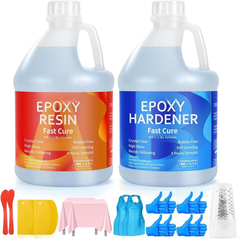 Clear Epoxy Kit 1 Gallon, Bubble-Free, Anti-Yellowing, Self Leveling ...
