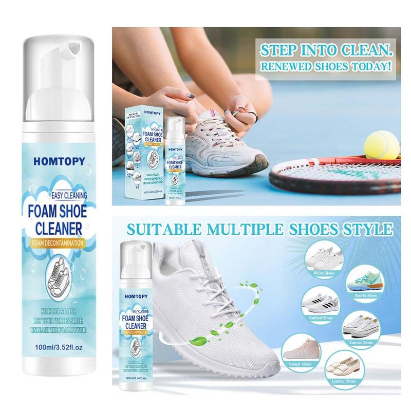 100ml Shoe Whitener Foam Cleaner Polish Cleaning Tool Foam Shoes ...