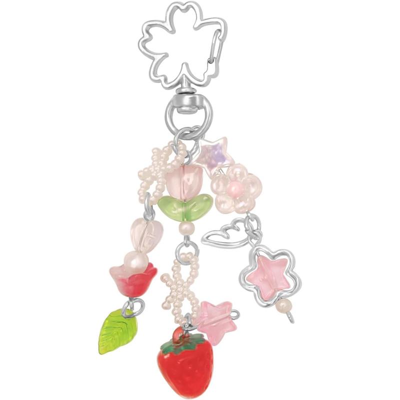 Aesthetic Y2K keychains Cute Butterfly Star Strawberry Bear Guitar ...