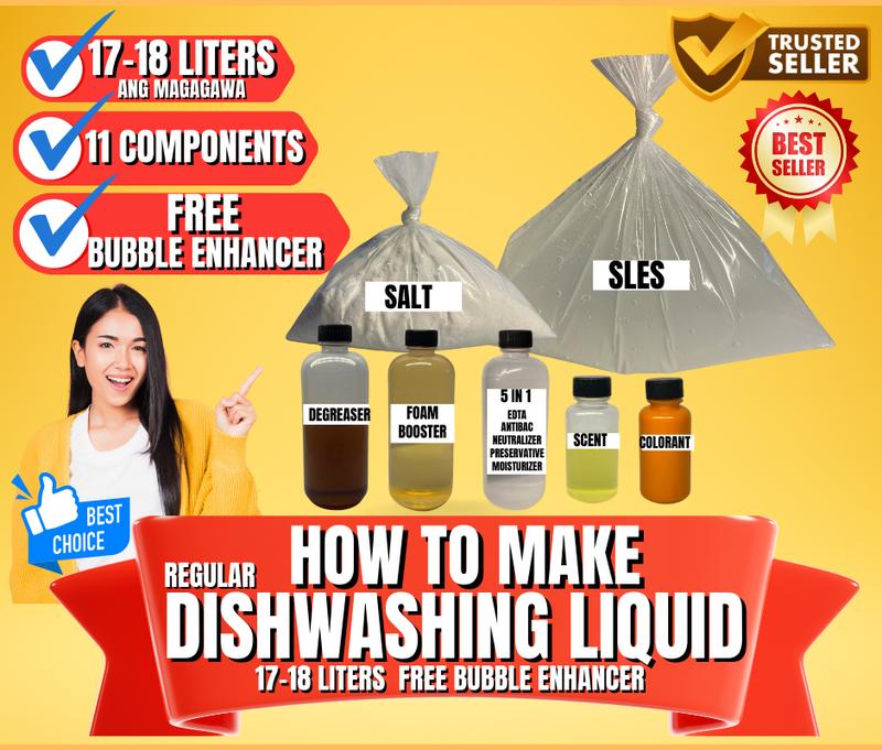 DIY DISHWASHING LIQUID KIT 17-18 LITERS YIELD WITH FREE BUBBLE - TikTok ...