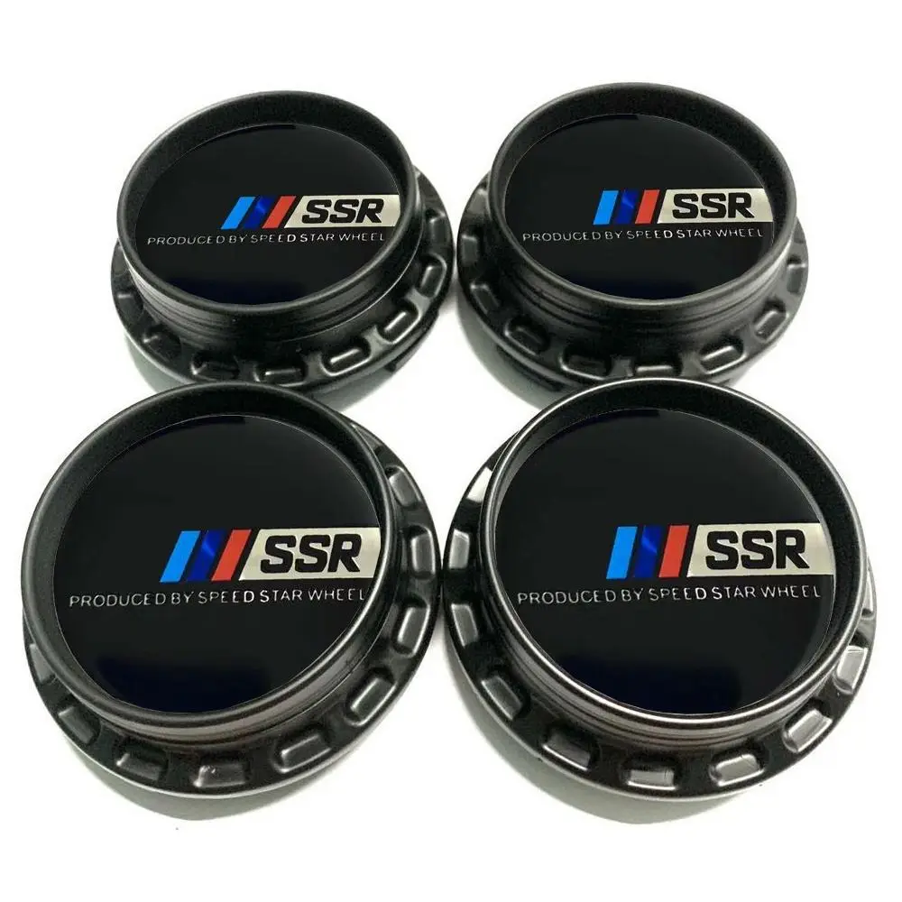 4PC 67mm OD / 62mm ID SSR Wheel Center Caps - High-Style Modified ...
