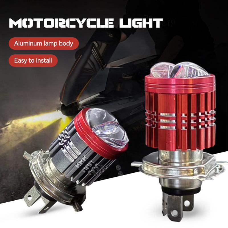H4 Motorcycle LED Headlight Scooter Aluminum Motorbike Dual Lens ...