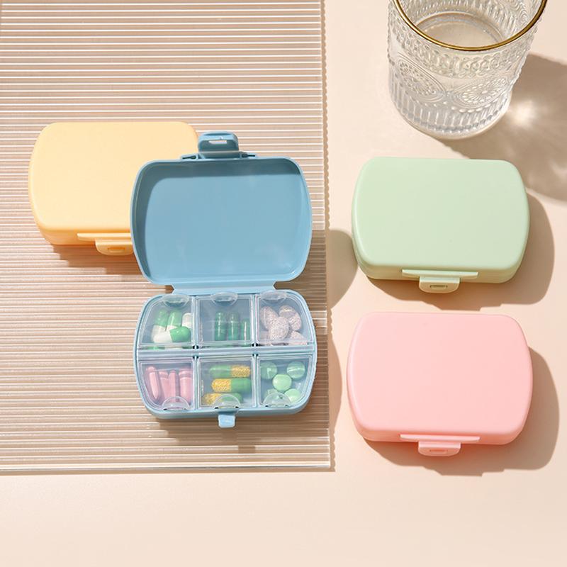 Portable Pill Box 6-compartment Pill Box Small Pill Containe - TikTok ...