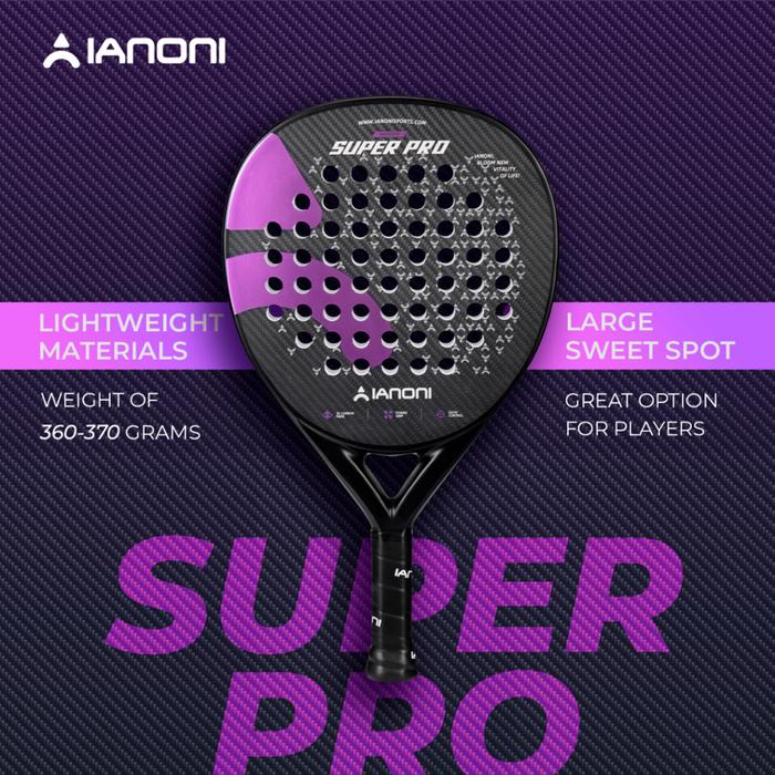 Promo Raket Padel Ianoni Super Power 3K Full Carbon Hybrid Shape 3D ...