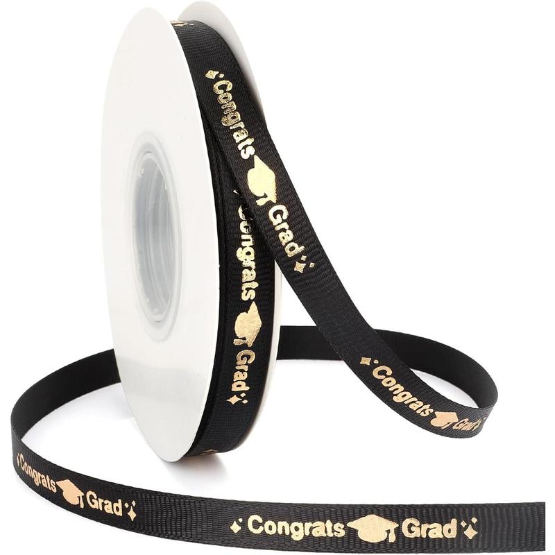 Graduation Ribbon Congrats Grad Black Ribbon 3/8 Inch 25 Yards - TikTok ...