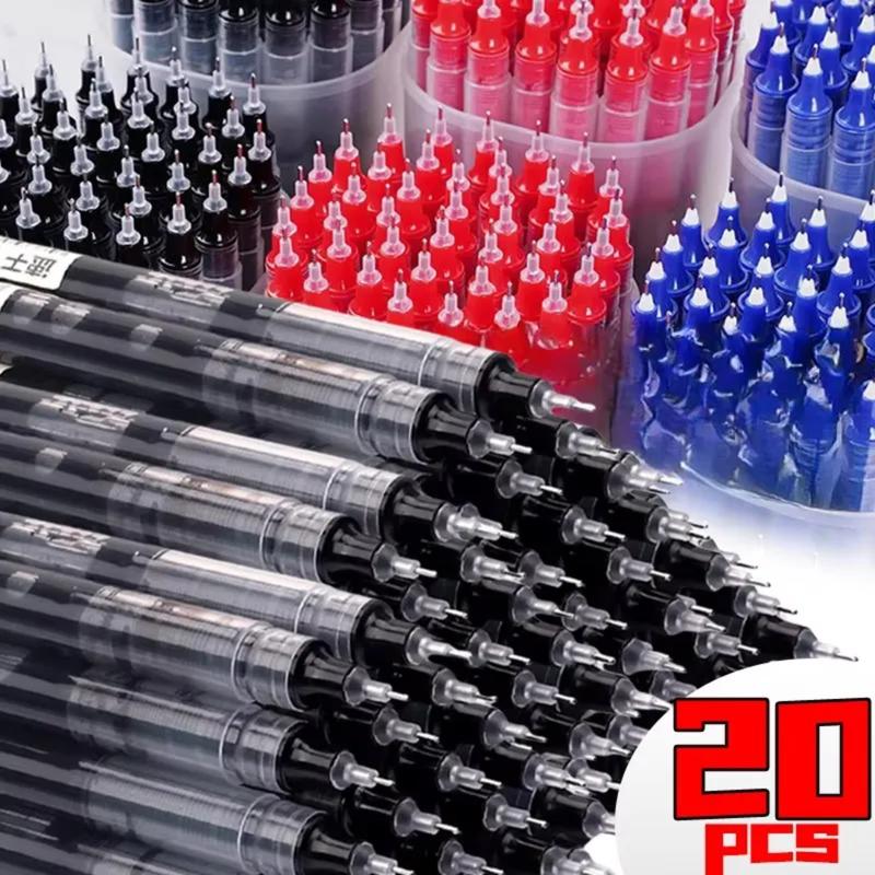 Pen Gel, 0.5mm, Cepat Kering, Dakwat Hitam, Merah dan Biru, Titik ...