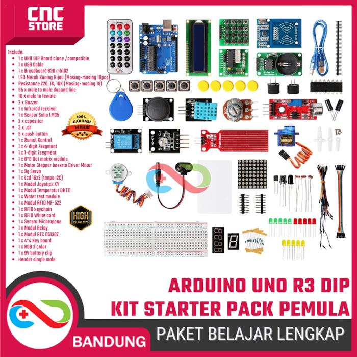 Jual Starter Kit Arduino UNO R3 DIP – Complete Beginner Learning Kit ...