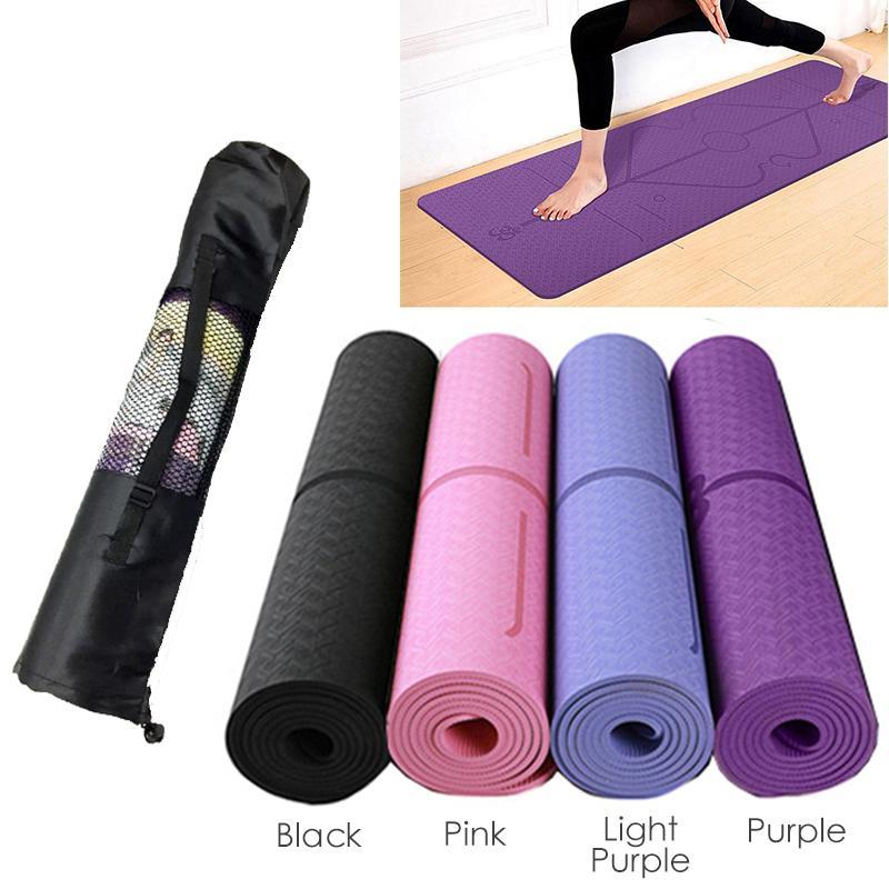 Lavini 6mm TPE Yoga Mat Position Line Non Slip Mat For Beginner ...
