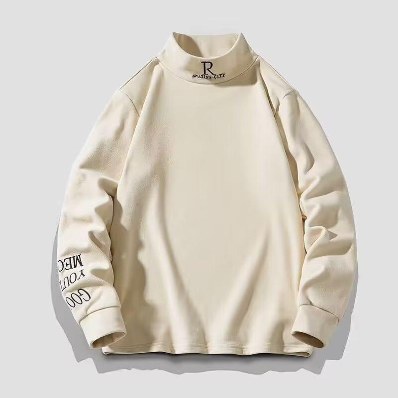 Kemeja Asas Separuh Turtleneck, Gaya Retro Amerika, Baldu Jerman ...