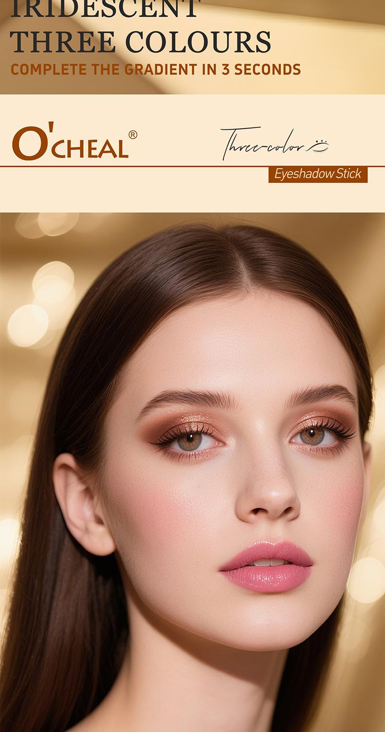 O'CHEAL 3-in-1 Eyeshadow Stick Pearl Shimmer Gradient Long Lasting Easy ...