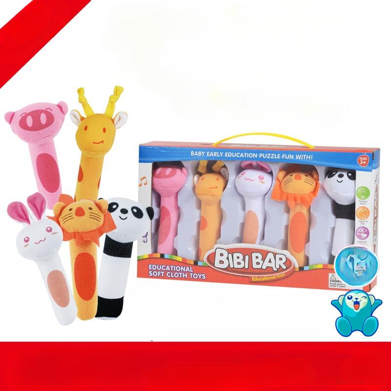 Baby Toy Plush Hand Rattle Fun Animal BB Stick Soothing Pand - TikTok ...
