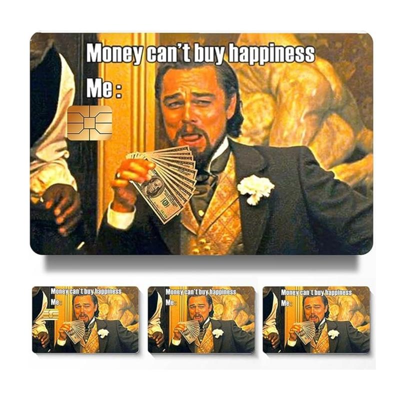 4pcs Card Skin Sticker Money Funny Meme for EBT, Transportation ...
