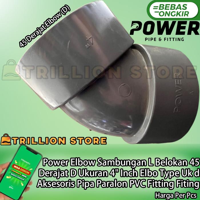 Jual Power Poweer Elbo Type Elbow 45 Derajat D Ukuran 4" Inch Incih ...