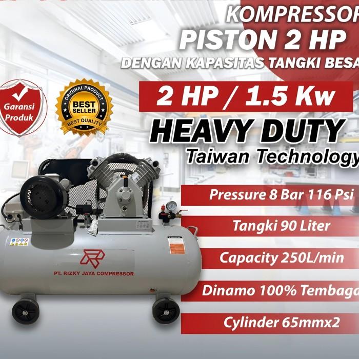 Jual KOMPRESSOR ANGIN PISTON Heavy Duty 2 HP 1.5 KW Tangki Besar - Set ...