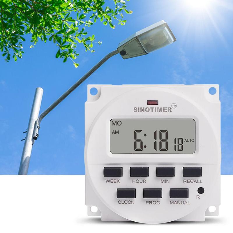 7 Days Weekly Programmable Volt Voltage Output Digital Smart switch timer Time Relay Control ...