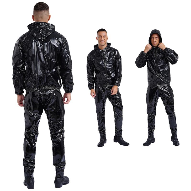YOOJIA Unisex Mens Sauna Suit MMA PVC Sweat Suit Gym Fitness - TikTok ...