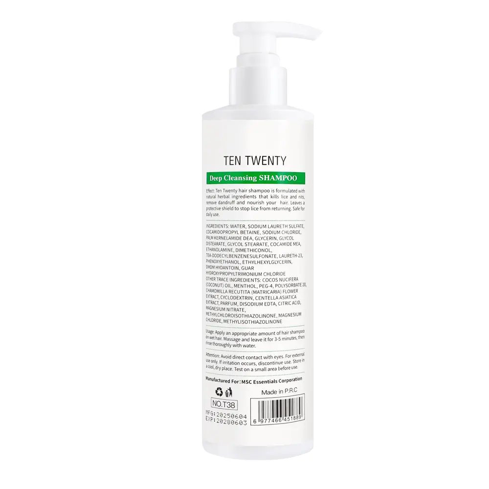 TEN TWENTY Head Lice Defense Shampoo | Fast Lice/Nits Removal + Itchy ...