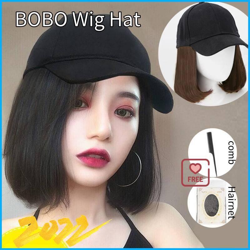 Bocut-Topi Rambut H Pendek Wanita, Topi Memuncak, Rambut Kerinting ...