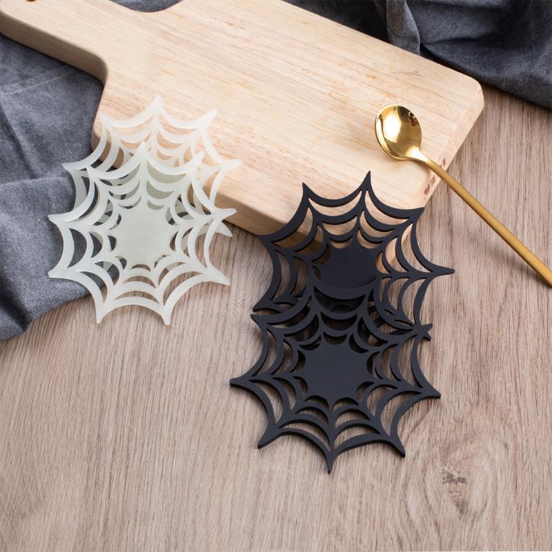 Alas Meja Web Labah-labah, Tema Halloween, Berkilau, untuk Pesta ...
