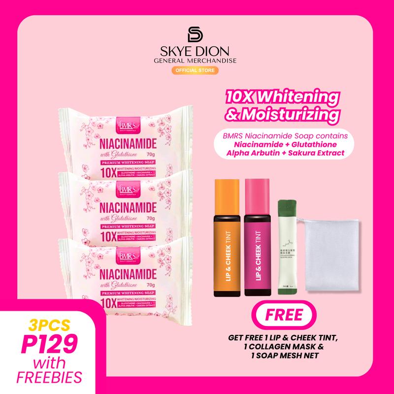 SKYE DION 3PCS BMRS Niacinamide Soap 70g with FREE Liptint, Collagen ...