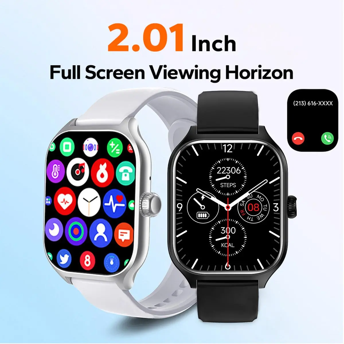 1 Piece Large Full-screen Bluetooth Smart Watch, Multi-function Sports ...