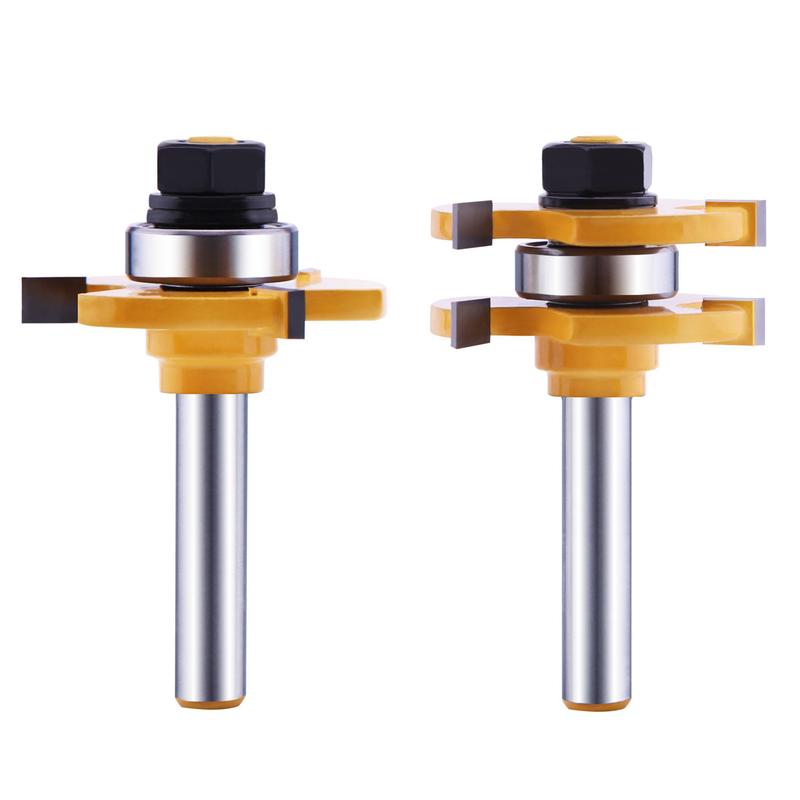 Tongue and Groove Router Bit Set (2 PCS) with 1/4 Inch Shank T Shape ...