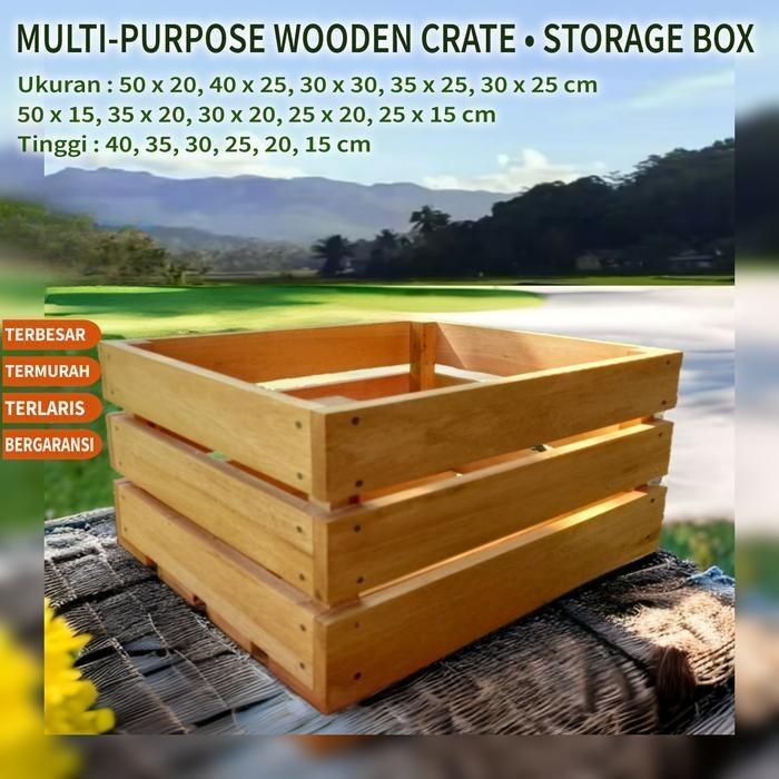 Jual Kotak kayu Wood crate box kayu penyimpanan serbaguna keranjang ...
