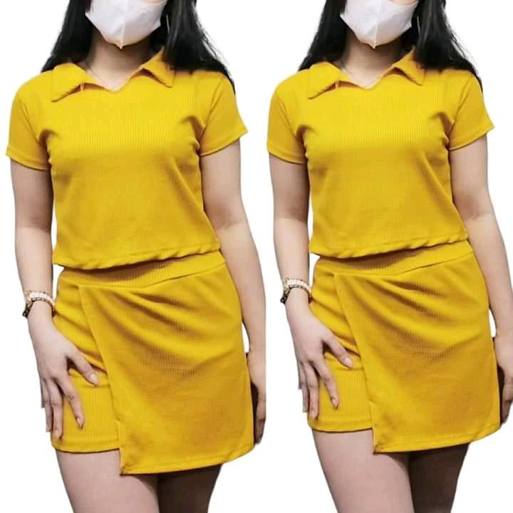 SKORT TERNO COLLARED SHIRT HIGH END KNITTED CAN FIT SIZES FROM - TikTok ...