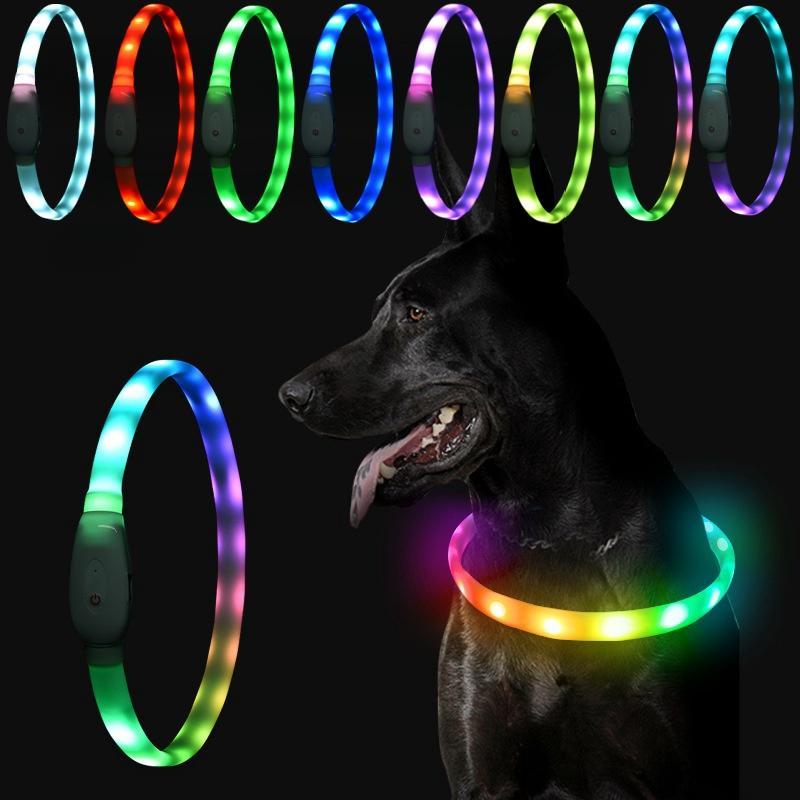7 Color Flash Mode Dog Collar with LED Light, 1 Count Summer ...