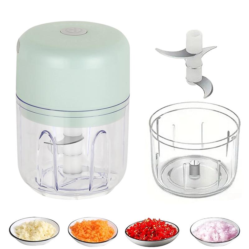 Electric Mini Garlic Chopper Handheld USB Rechargeable Food Processor ...