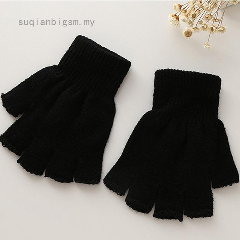 Sport Gloves Stretch Knitted Gloves Men Women Fingerless Warmer ...
