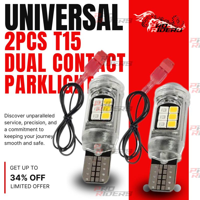 1 PAIR T15 DUAL CONTACT PARK LIGHT UNIVERSAL FOR MOTORCYCLE AND ...