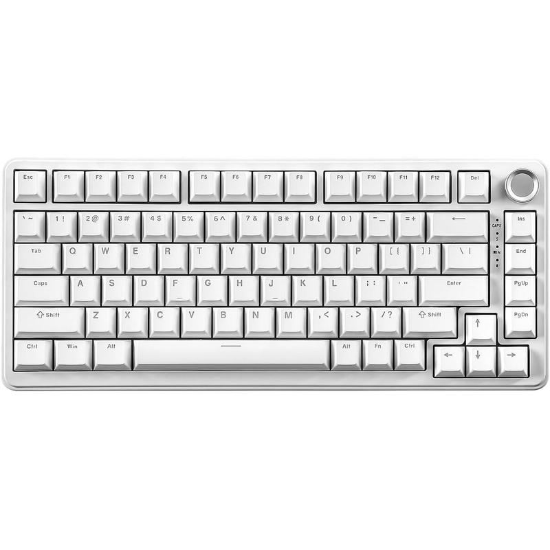 B75 Mechanical Keyboard,75% Layout with Knob,Hot Swappable RGB Backlit Gasket Mounted, Creamy ...