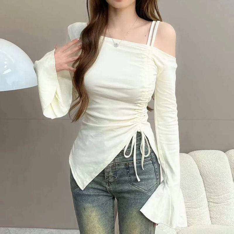 Kemeja-T lengan panjang untuk kanak-kanak perempuan montok, lembut ...