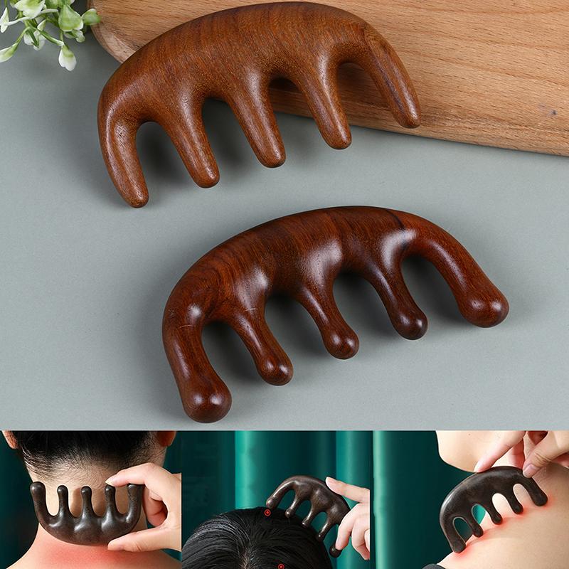 Meridian Massage Comb Five-Tooth Handleless Wooden Point Acupuncture ...