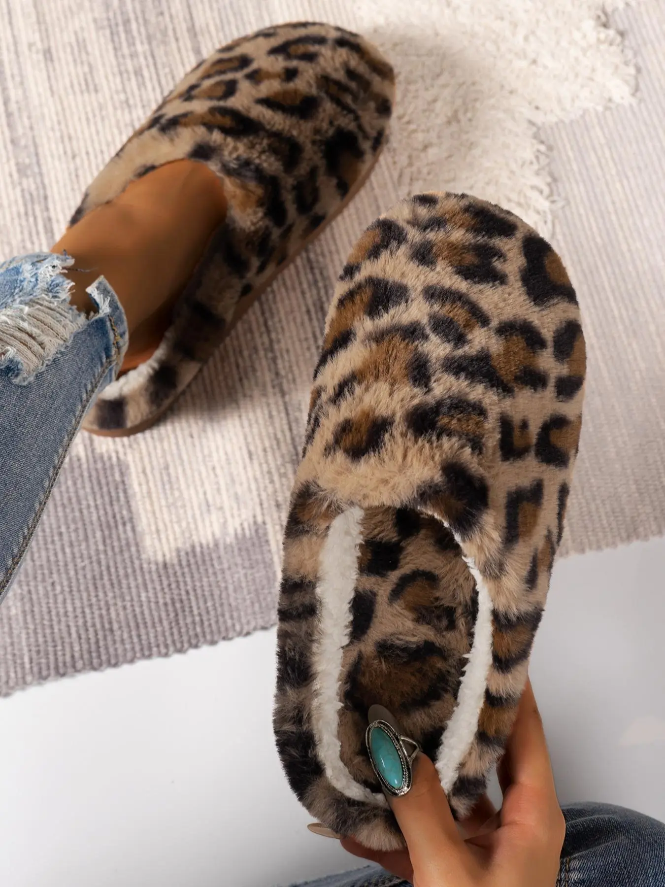 Women's 2023 New Trendy Minimalist Fluffy Platform House Slippers, Non ...